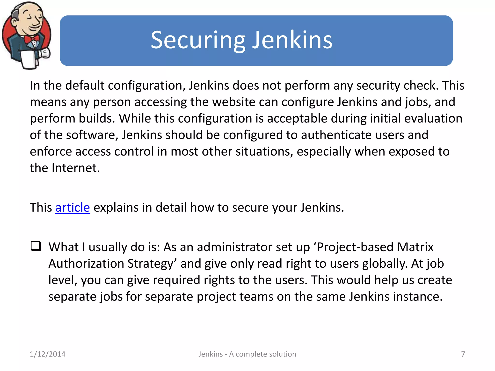 Jenkins - From Continuous Integration to Continuous Delivery | PPTX