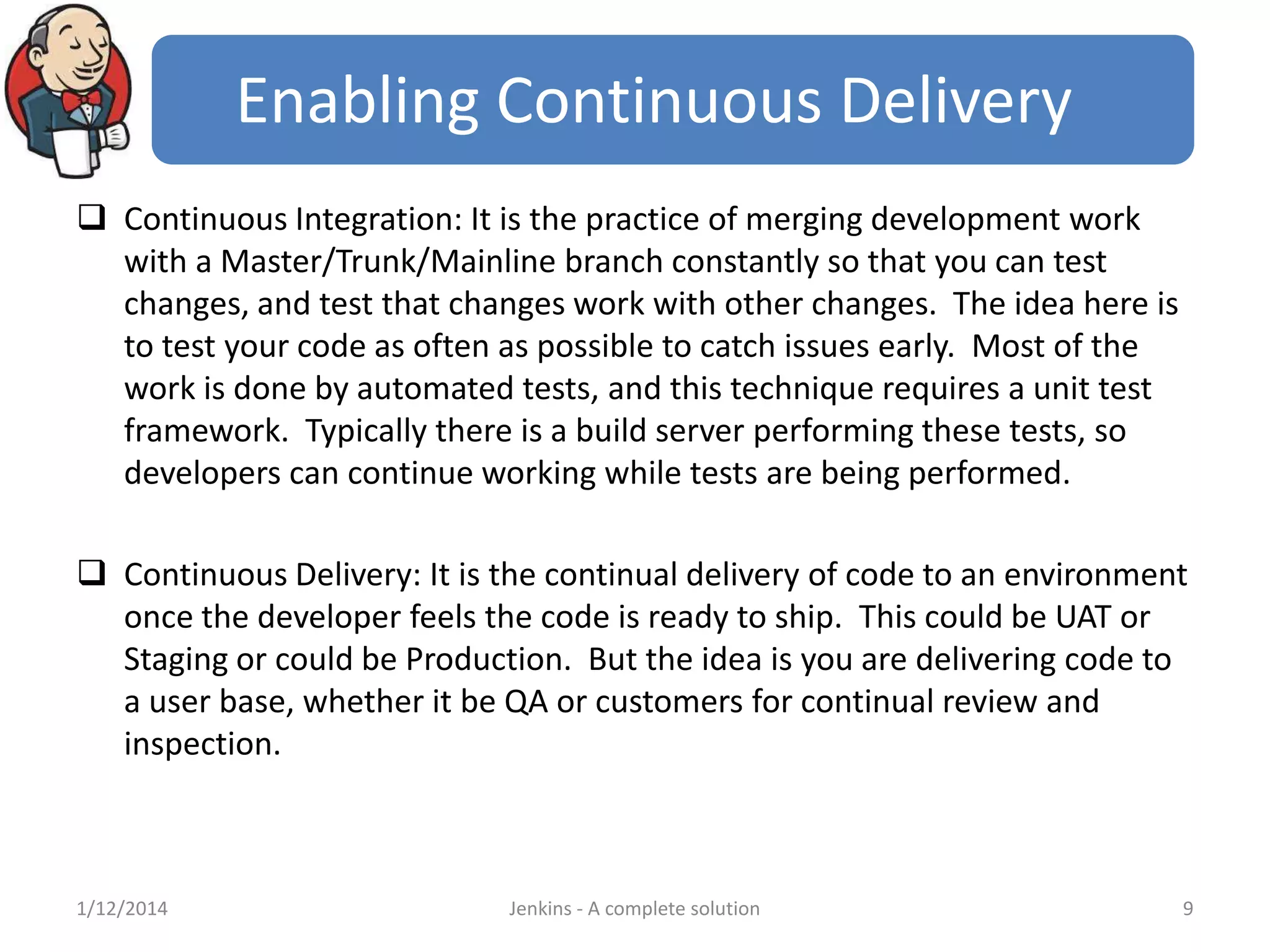 Jenkins - From Continuous Integration to Continuous Delivery | PPTX