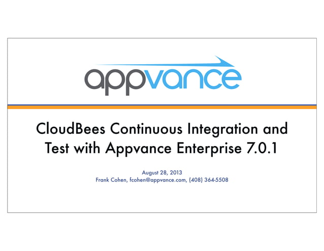 CloudBees Continuous Integration and Test with Appvance ...