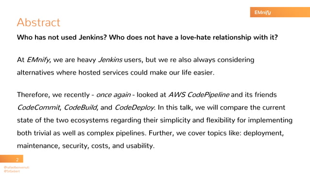 Jenkins vs. AWS CodePipeline (AWS User Group Berlin) | PPT Jenkins vs. AWS CodePipeline (AWS User Group Berlin) | PPT