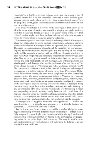 Jenkins henry the cultural logic of media convergence | PDF