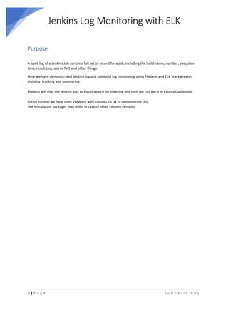 Jenkins log monitoring with elk stack | PDF