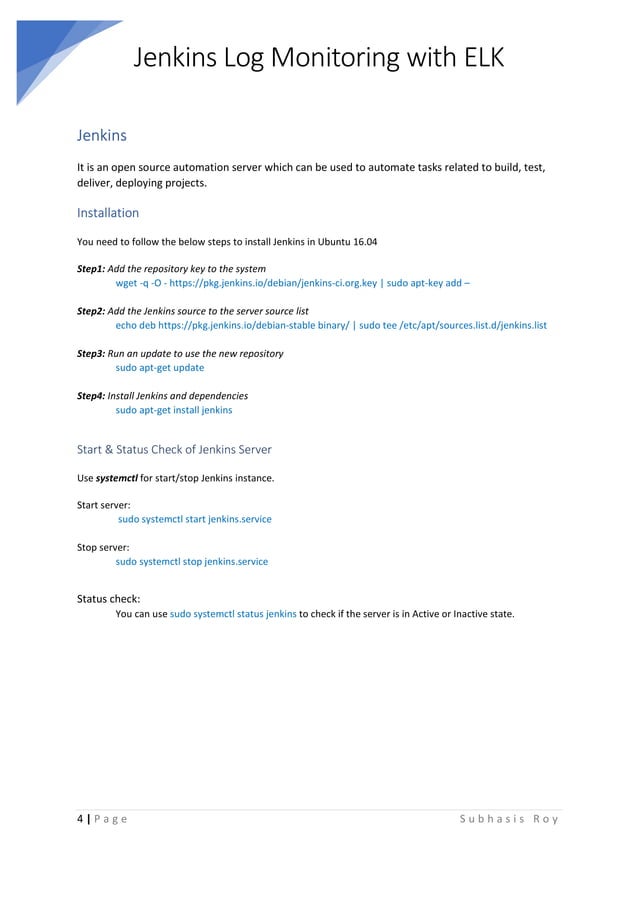 Jenkins log monitoring with elk stack | PDF