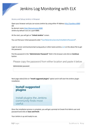 Jenkins log monitoring with elk stack | PDF
