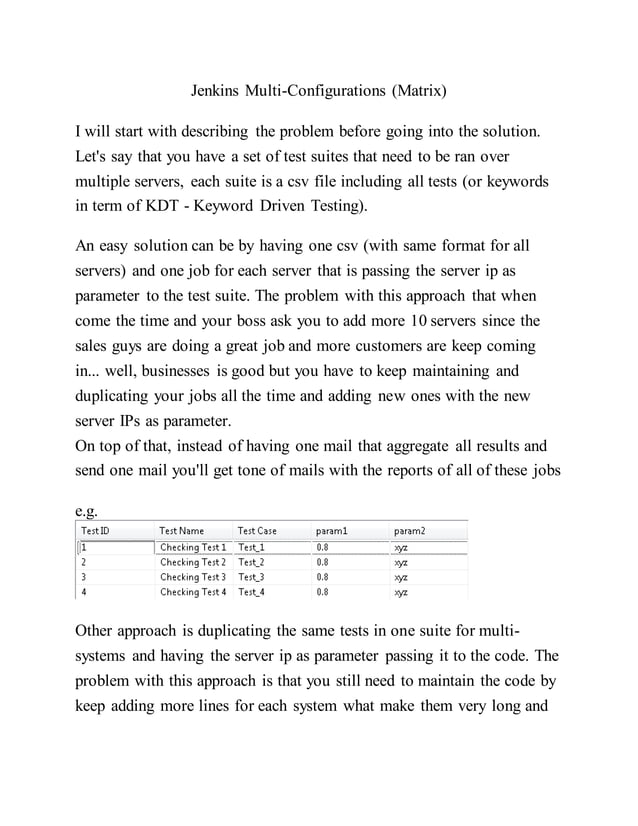 Jenkins multi configuration (matrix) | DOCX | Computing | Technology ...