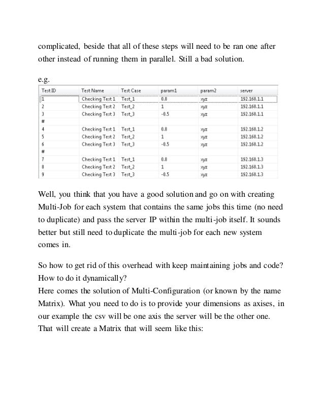 Jenkins Multi Configuration Matrix