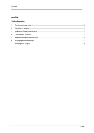 Jenkins Study Guide ToC | PDF