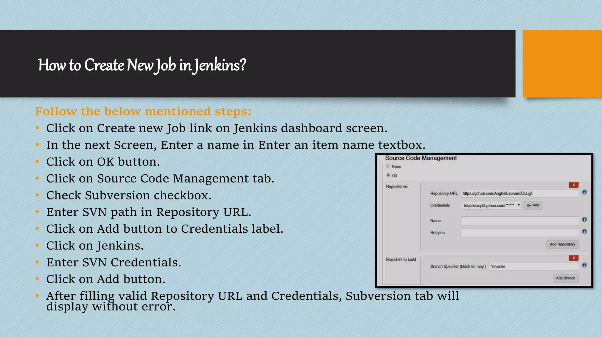 Jenkins tutorial for beginners | PPTX Jenkins tutorial for beginners | PPTX