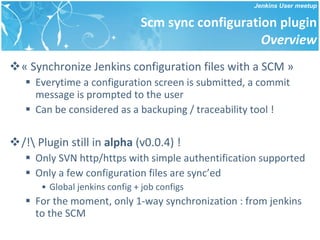 Jenkins users meetup plugins overview | PPT
