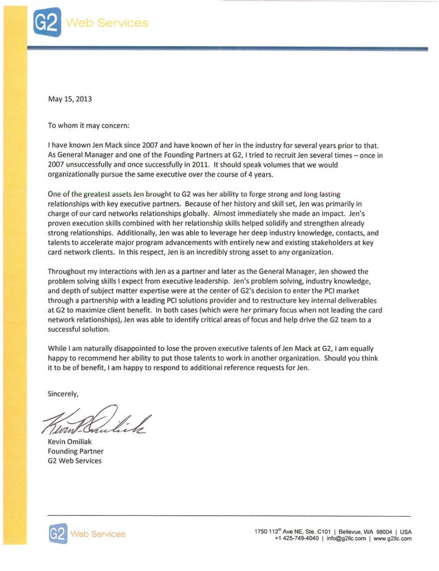 Jen Mack Professional Reference 2013_2 | PDF