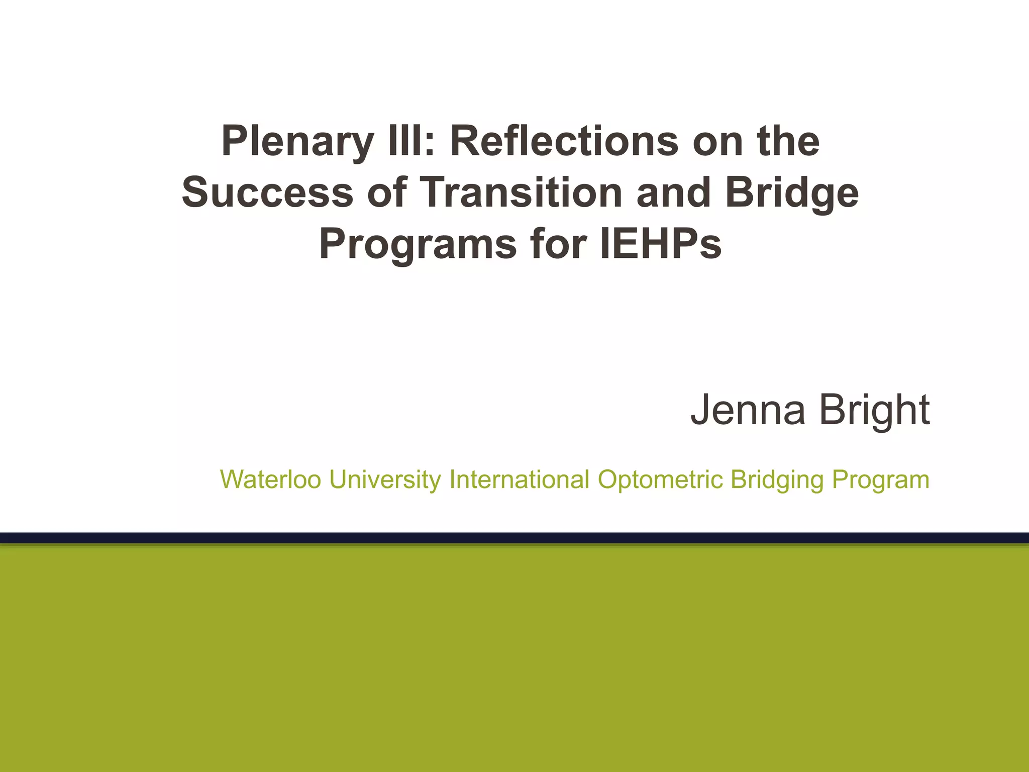 Perspectives 2017: Jenna Bright | PPT