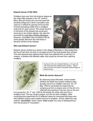 Jenner and disease | PDF