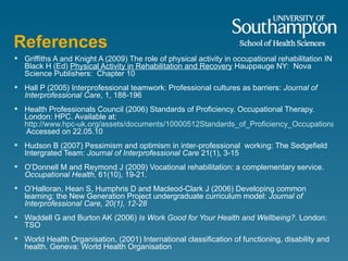 Complementary Professions? Occupational Therapy and Occupational Health ...