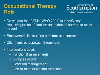 Complementary Professions? Occupational Therapy and Occupational Health ...