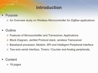 Wireless Microcontroller (IEEE802.15.4 and ZigBee): JN5139 | PPT