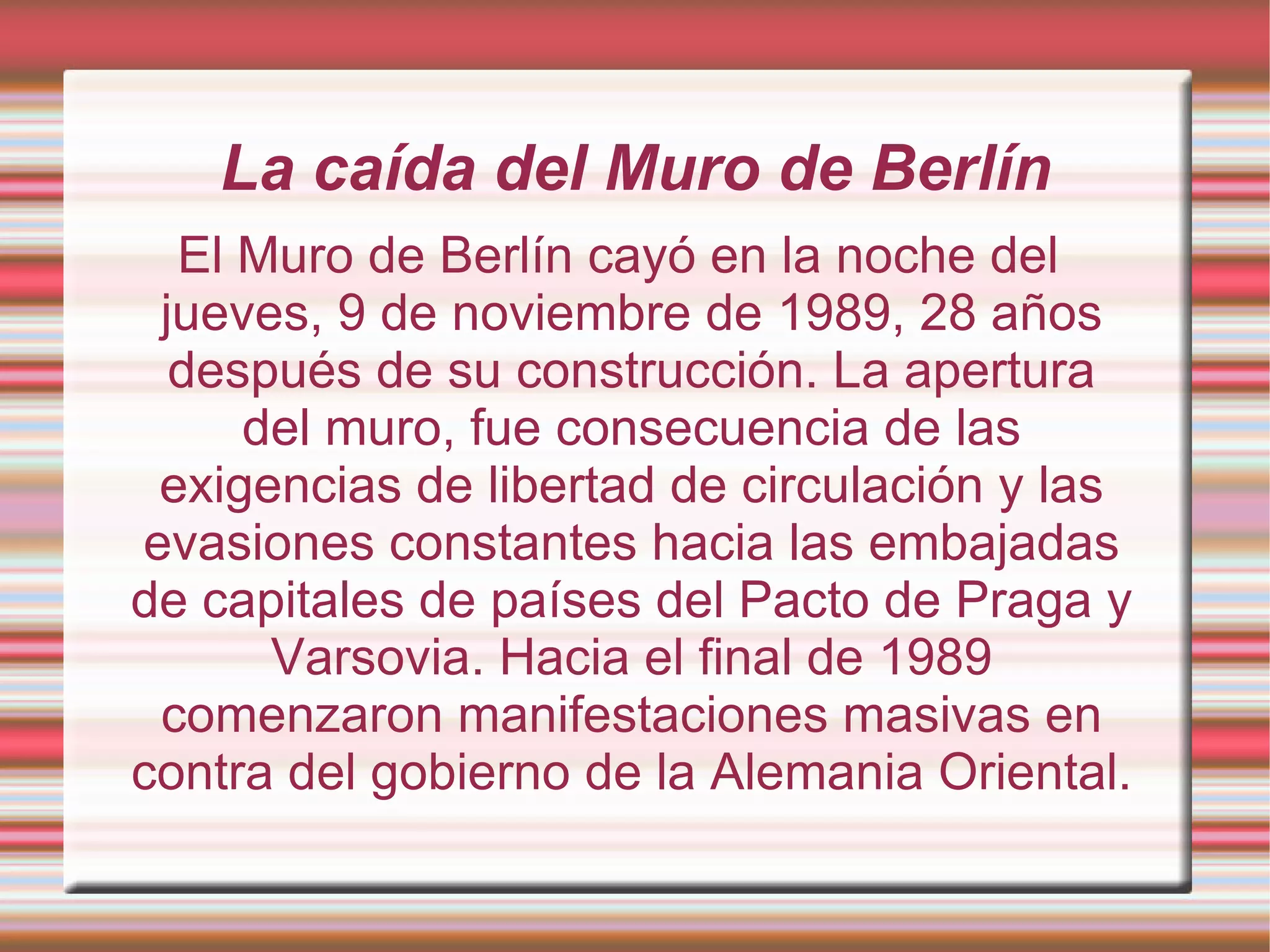EL Muro de Berlin | ODP