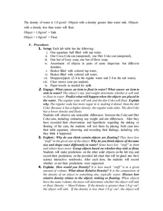 Relative Density Lesson Plan | DOCX