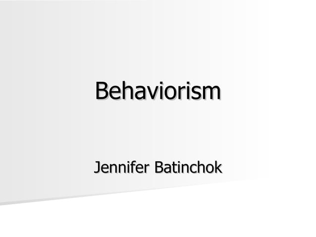Behaviorism Theory | PPT