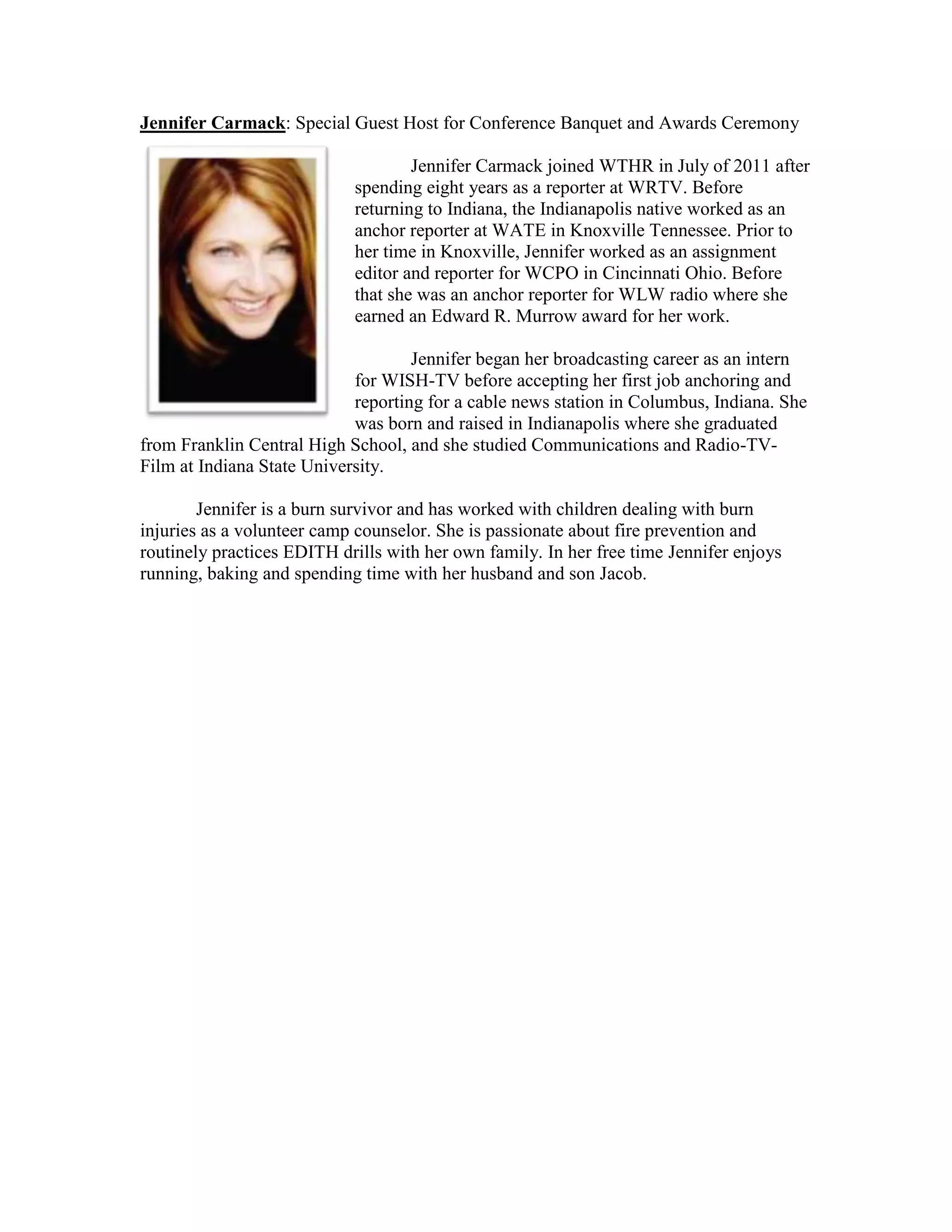 Jennifer Carmack- Guest Host Profile | DOCX | Public Radio | Talk Radio