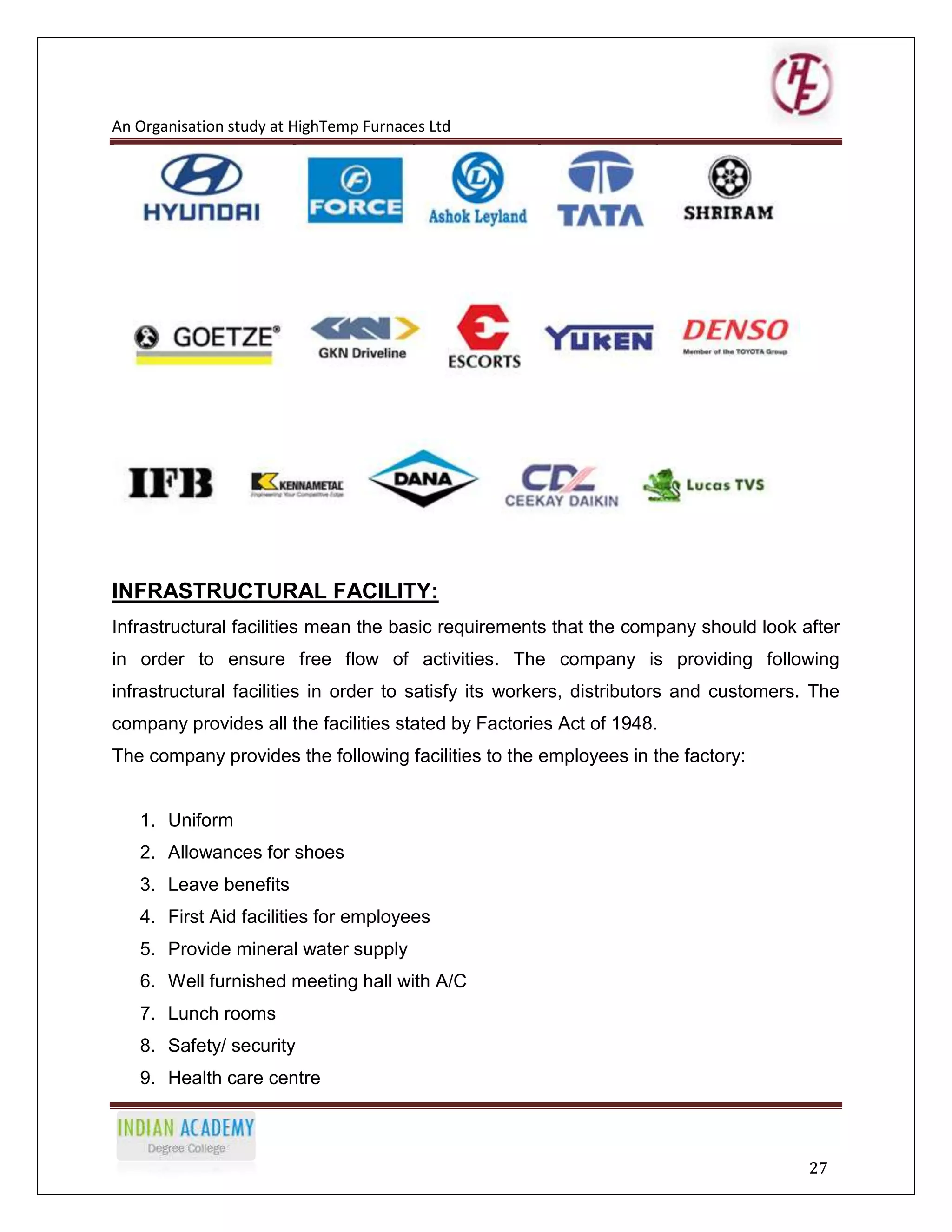 An Organisation study at HIGHTEMP FURNACES LTD, BANGALORE | PDF