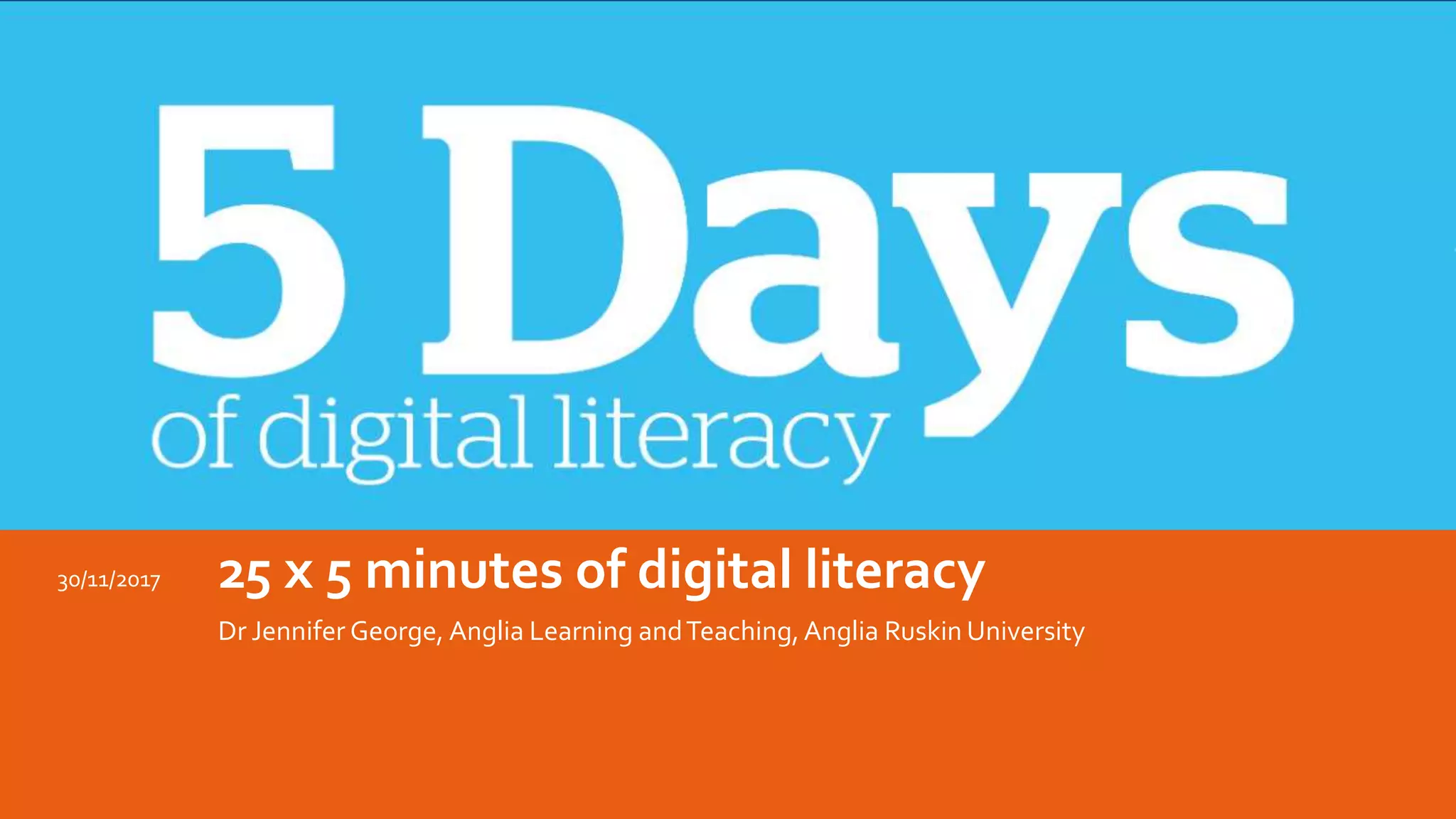 5 days of digital literacy | PPTX