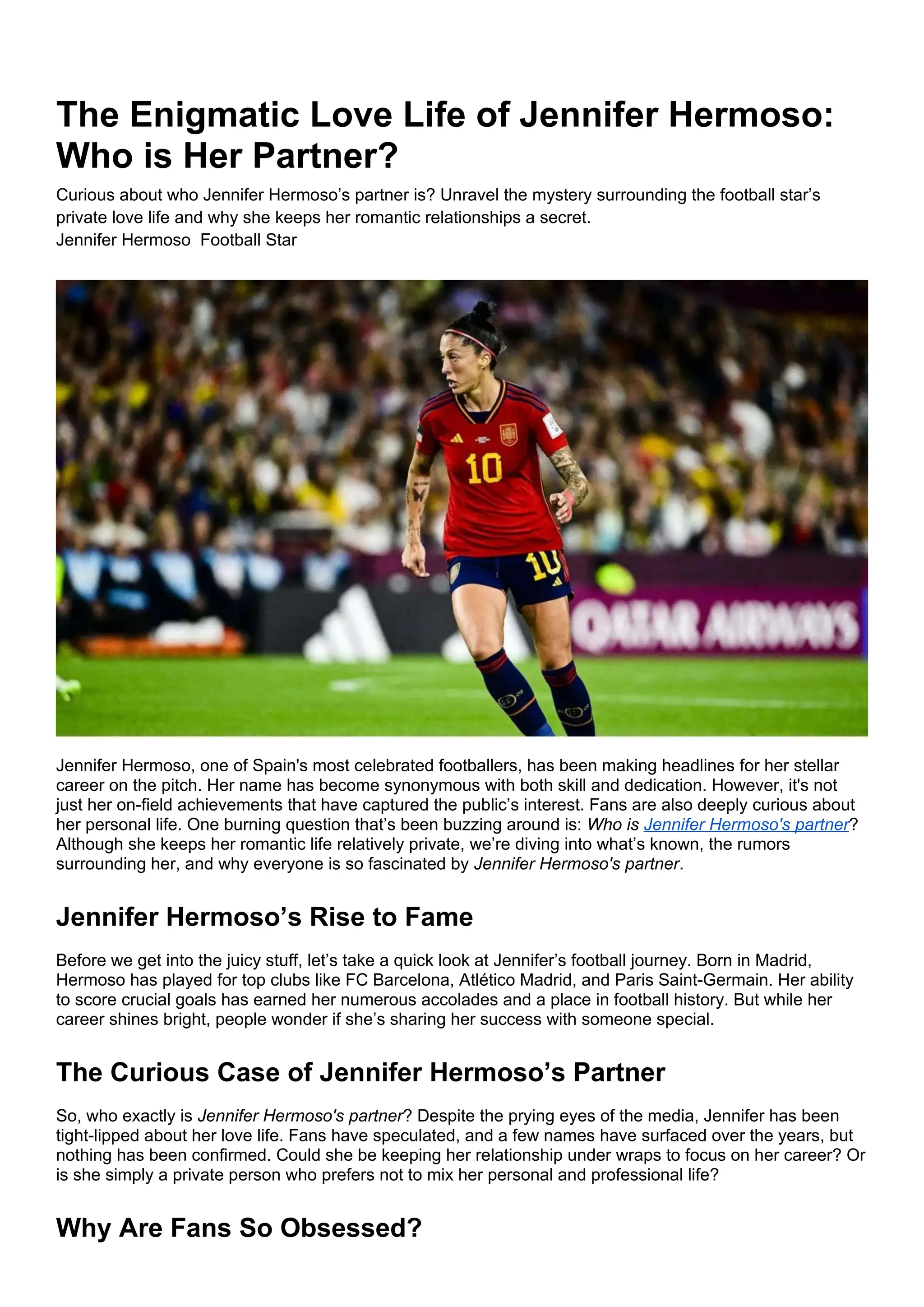 The Enigmatic Love Life of Jennifer Hermoso: Who is Her Partner? | PDF