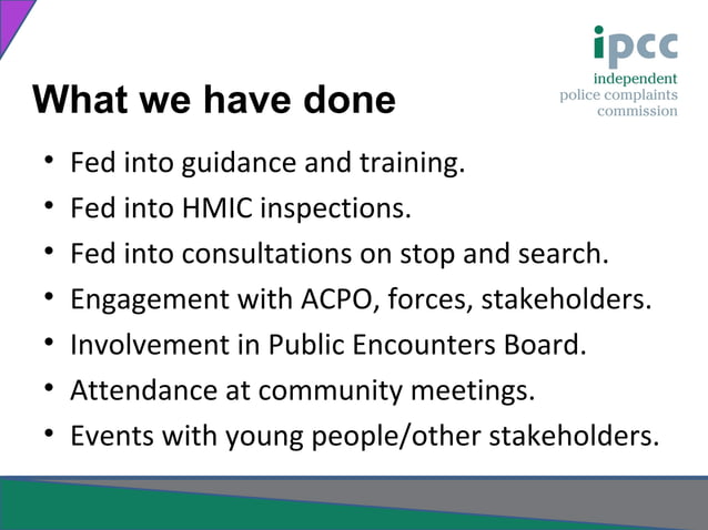 Stop and Search & the Police Complaints System Presentation to ...