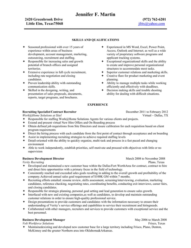 Jennifer Martin Resume 2012 | DOCX