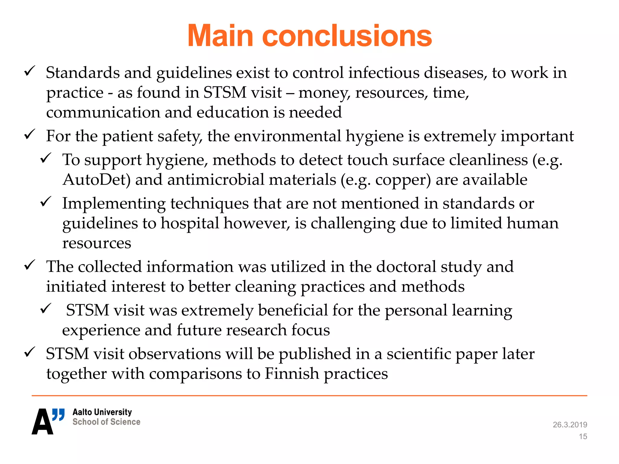 Hospital hygiene and infection control in real-life circumstances ...
