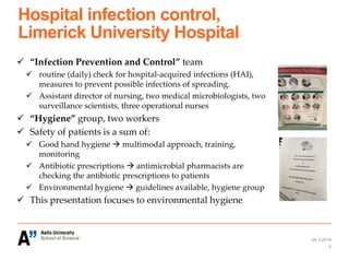 Hospital hygiene and infection control in real-life circumstances ...