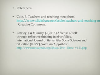 Jenni Munday 2014 - A ‘sense of self’ through reflective thinking in ...