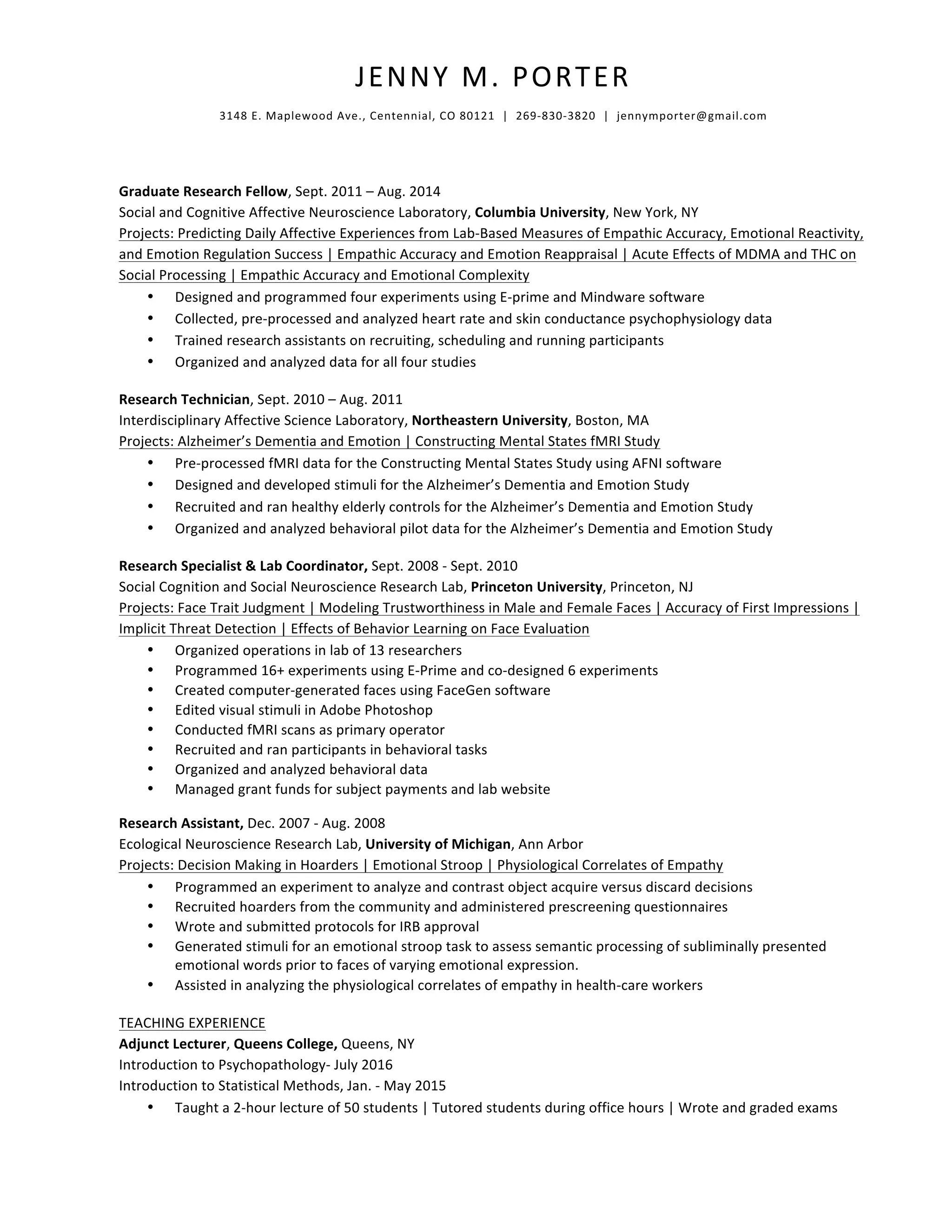 JennyMPorter_CV_062216 | PDF