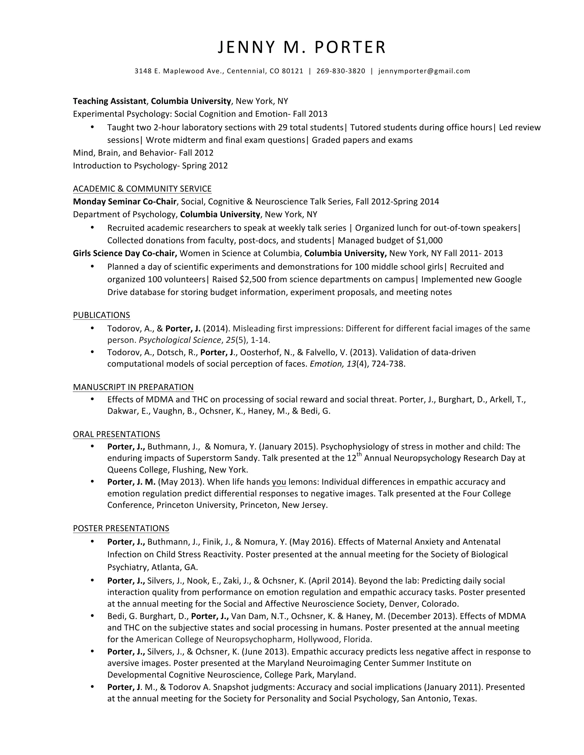 JennyMPorter_CV_062216 | PDF