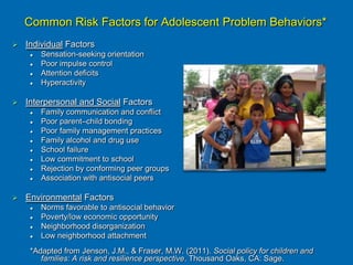 Promoting Healthy Child and Adolescent Development Prevention and the ...