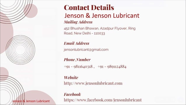Jenson & Jenson Lubricant | PPT