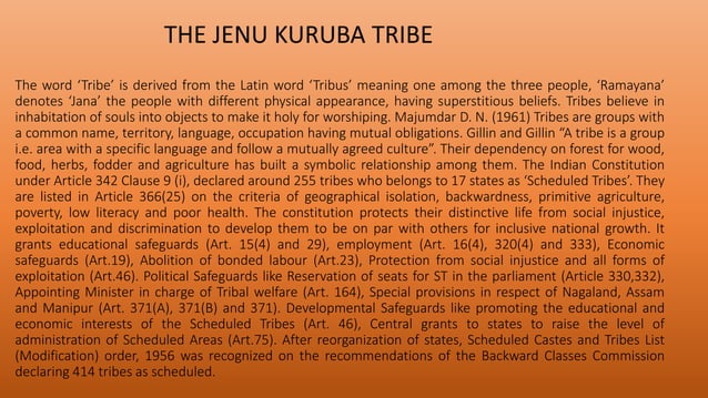 Jenu kuruba tribe | PPTX