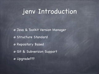 Jenv: Java Environment Manager | PPT
