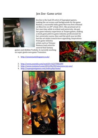 Jen zee industry profile | DOCX