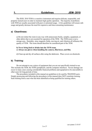 Jeol 2010 basic_easyusing | PDF
