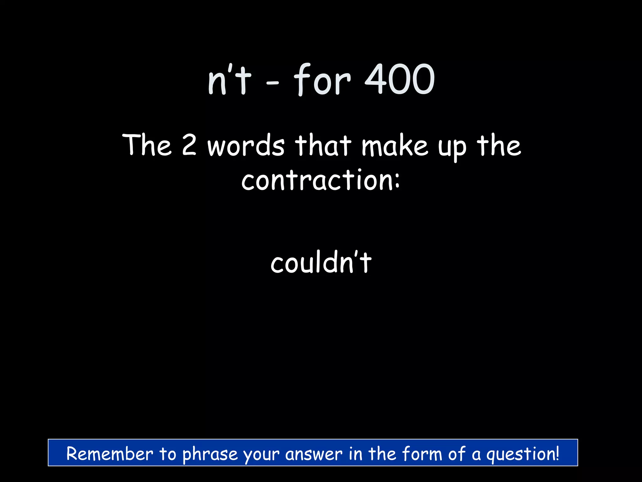 Jeopardy contractions. | PPT