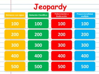 Jeopardy matematicas | PPTX