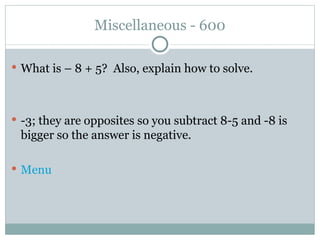 Jeopardy math - numeration unit | PPT