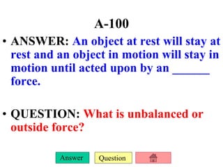 Jeopardy newtons laws | PPT