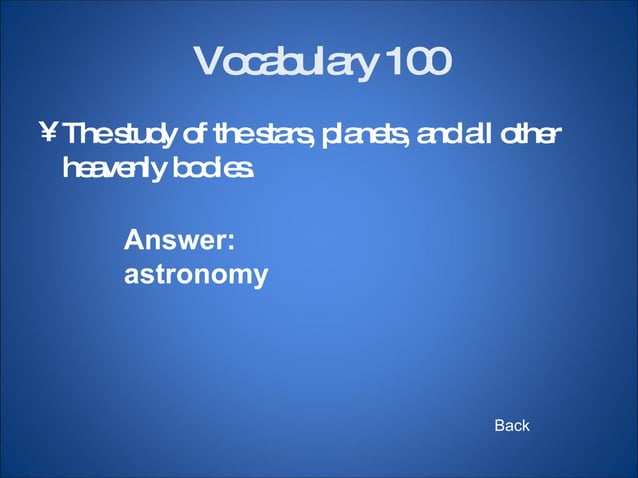 Jeopardy Science Chapter 4 Space | PPT