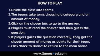 JEOPARDY-TEMPLATE for Instructional Based Learning | PPT