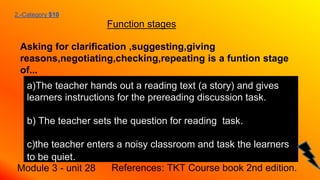 Jeopardy unit 28 - identifying the functions of learners' language | PPT