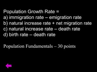 Jeopardy1 Population Unit Review | PPT