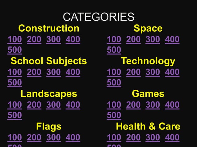 jeopardy game-advanced game for students | PPT