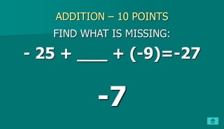 Jeopardy (addition subtraction) | PPTX | Games and Puzzles | Hobbies ...