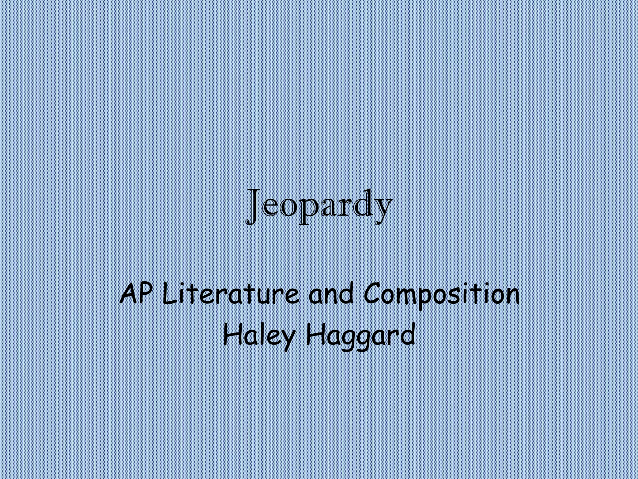 Jeopardy Assignment | PPT